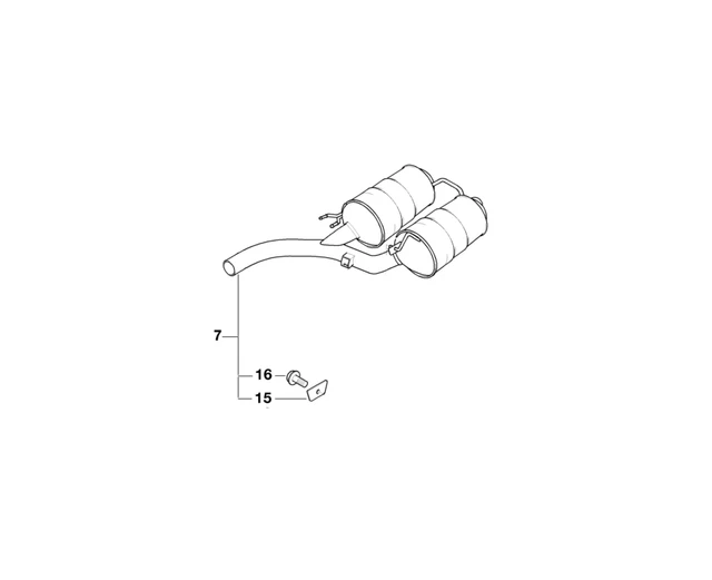 BMW GENUINE REAR Exhaust Silencer/Muffler E39 Replacement Spare ...