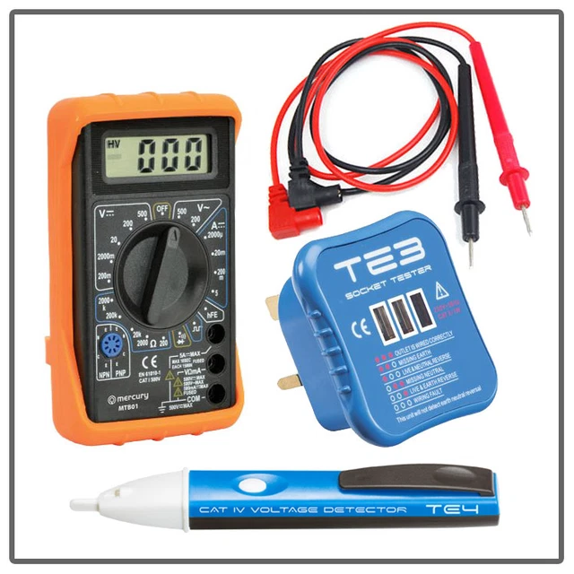 DIGITAL MULTIMETER VOLTAGE Detector PEN Socket TESTER Set Electrical ...