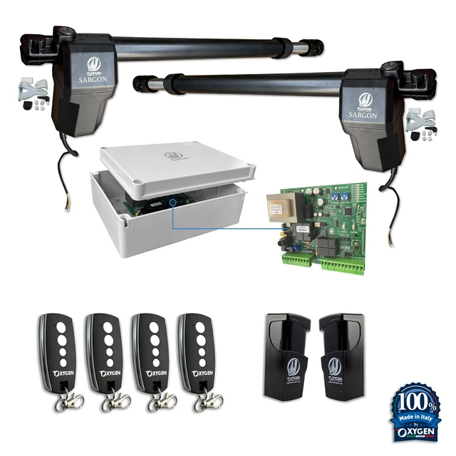 OXYGEN AUTOMATION ELECTRIC Gate Swing Opener Full Kit Sargon Ram 4 ...