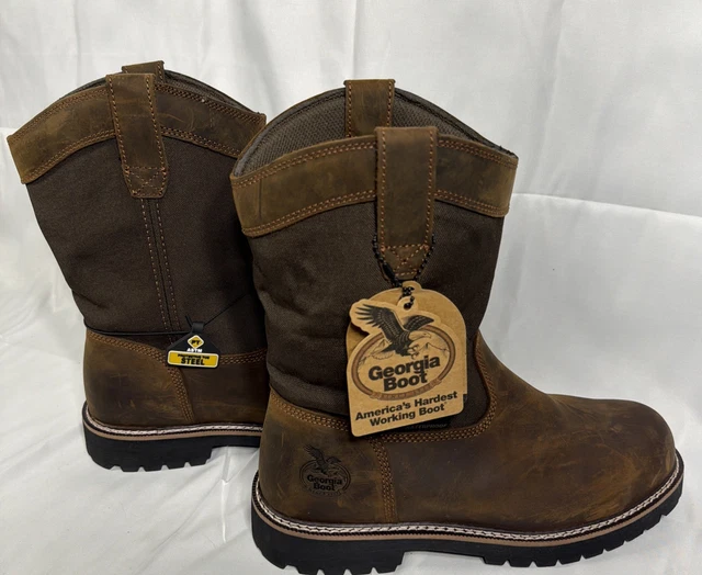 GEORGIA BOOT MEN'S Core 37 Steel Toe Waterproof Work Boots Size 10.5 W ...
