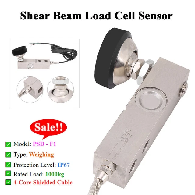 NEW SHEAR BEAM Load Cell Sensor 1000KG With 4-Core Shielded Cable ...
