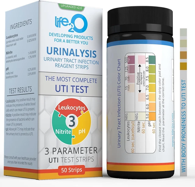 3-IN-1 FULL PANEL UTI Test Strips for Women, Men & Kids 50Ct ...