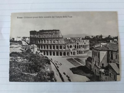 CARTOLINA ANTICA: ROMA, Colosseo visto dal Tempio della Pace. Fp nv EUR ...