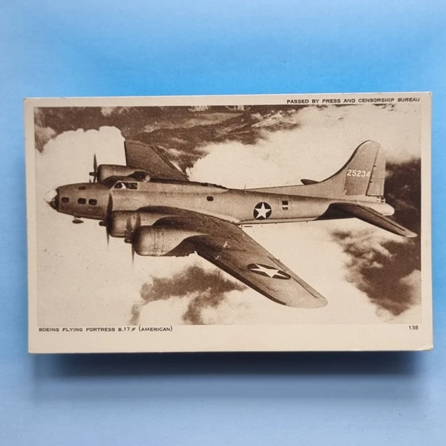 WW2 AIRCRAFT POSTCARD C1940 USAAF Boeing Flying Fortress B 17 F Bomber ...