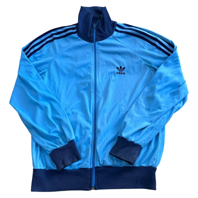 VINTAGE ADIDAS ORIGINALS Track Jacket 80s Retro Full Zip Blue Mens Small £39.99 - PicClick UK