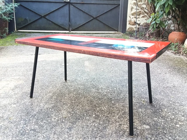 ANCIENNE PETITE TABLE basse design, Hay freres \ Cosy Mon Rêve, c. 1950 ...