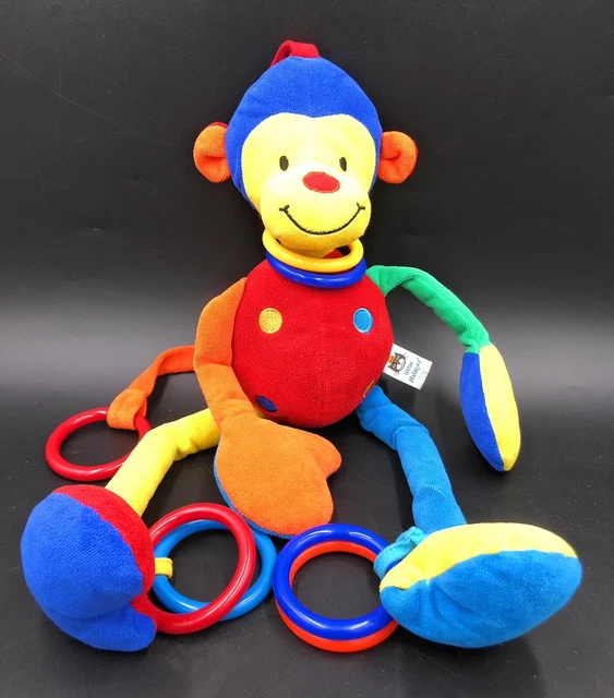 LITTLE JELLYCAT HOOPY Harlequin Monkey J1978 Plush Soft Comforter ...
