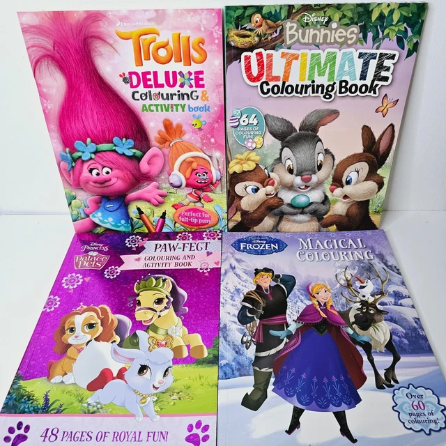 DISNEY FROZEN MAGICAL Colouring Book Trolls Deluxe Colouring Palace ...
