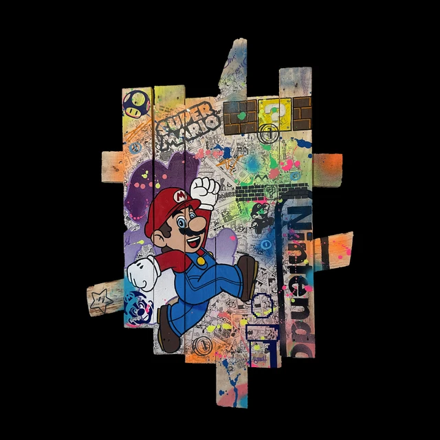 TABLEAU POP ART Mario Bros artiste français Vincent STREIFF® EUR 380,00 ...