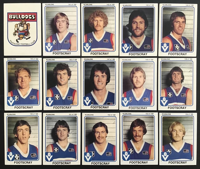 FOOTSCRAY 1981 VFL Scanlens Footy Cards Full Set + Checklist. Excellent ...