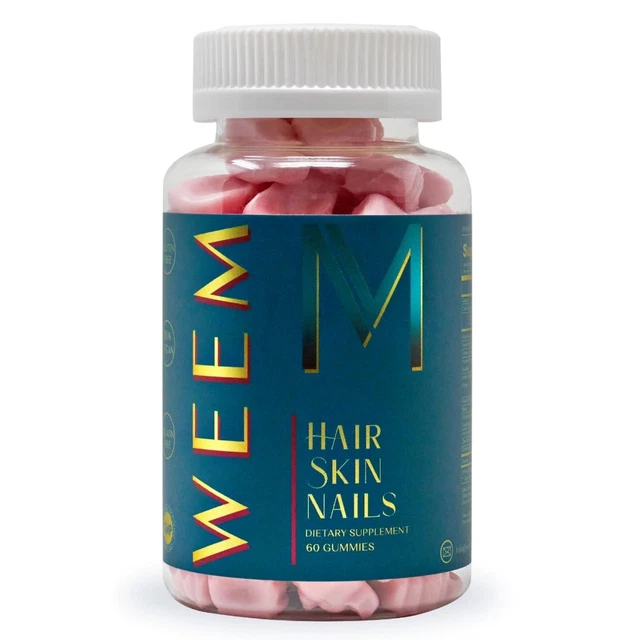 WEEM HAIR SKIN and Nails Gummies - Supports Healthy Hair - Vegan biotin ...