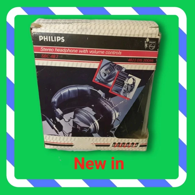 PHILIPS VINTAGE SBC 487 Stereo Retro Headphones & Volume Controls ...
