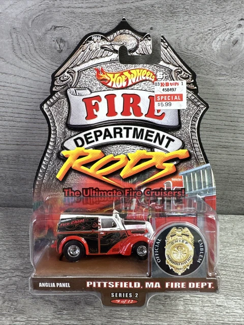 MATTEL HOT WHEELS Fire Department Rods Series Pittsfield MA #9/ 12 ...