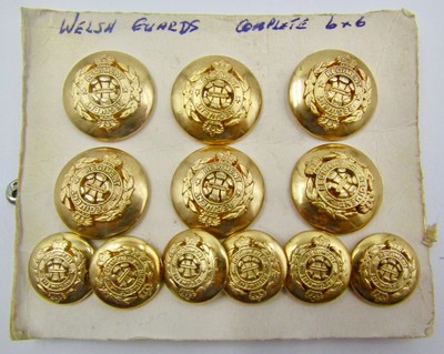 SET OF THE Welch / Welsh Regiment Dress Buttons - 6 x 20mm & 6 x 15mm £ ...