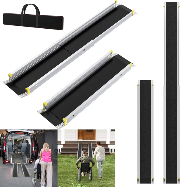 ROLLSTUHLRAMPE 122-213 CM klappbar leicht Alu Auffahrrampe ...