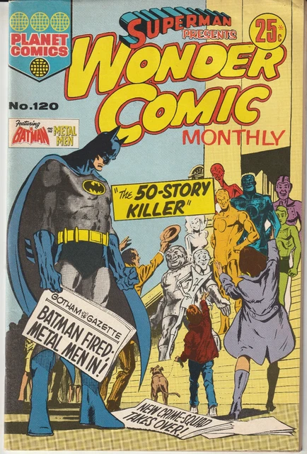 SUPERMAN PRESENTS WONDER Comic Monthly #120 Planet Comics 1975 Batman ...