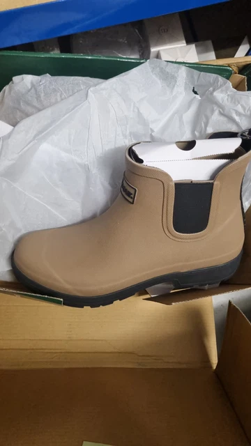 BARBOUR MENS ANKLE Wellies Original Fyn Boot Size Uk12 Cream Brown New ...