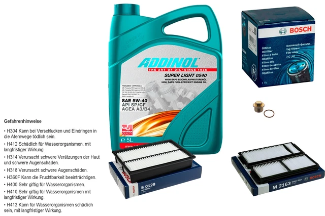 BOSCH INSPECTION SET 5L Addinol Super Light 5W-40 pour Mazda 5 CR19 2.0 ...