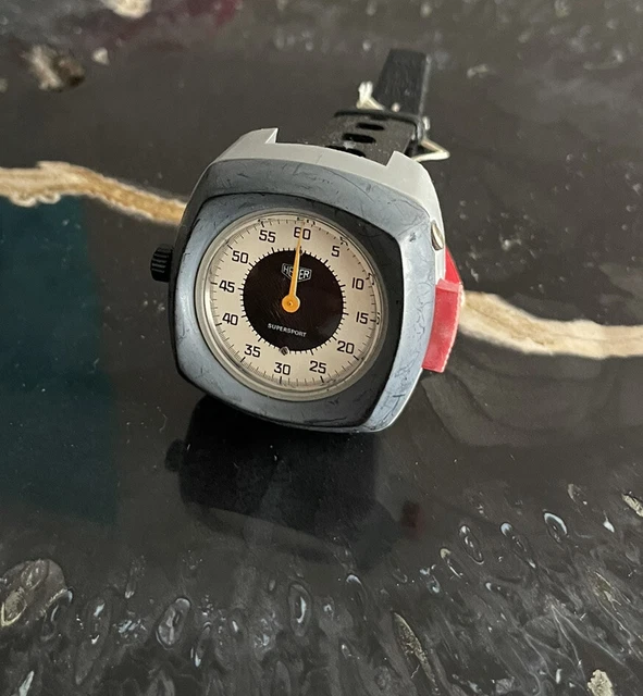 HEUER SUPERSPORT UHR Vintage Handaufzug Selten Timer Stopparmbanduhr £ ...