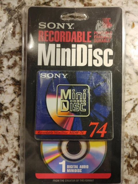 SONY RECORDABLE MINI Disc, 74 min NEW and FACTORY SEALED MDW-74 NOS ...