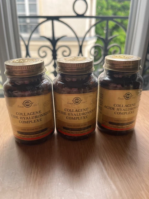 SOLGAR COMPLEXE COLLAGÈNE et acide hyaluronique 30 comprimés. EUR 29,00 - PicClick IT