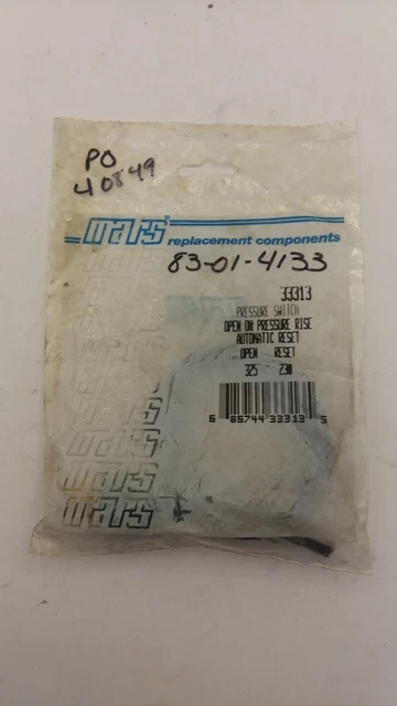 MARS 33313 PRESSURE Switch Automatic Reset Open Reset Open On Pressure ...