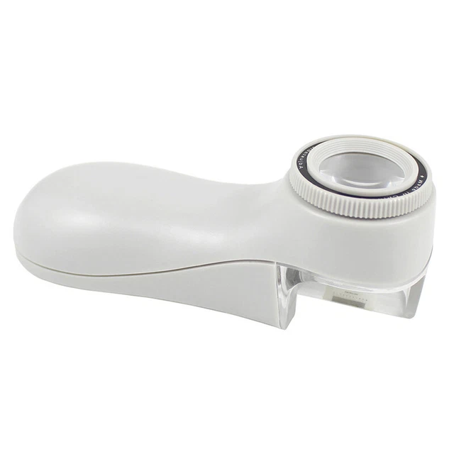 HANDHELD 8X MAGNIFYING Magnifier Glass Curio Jewelry Loupe With LED ...