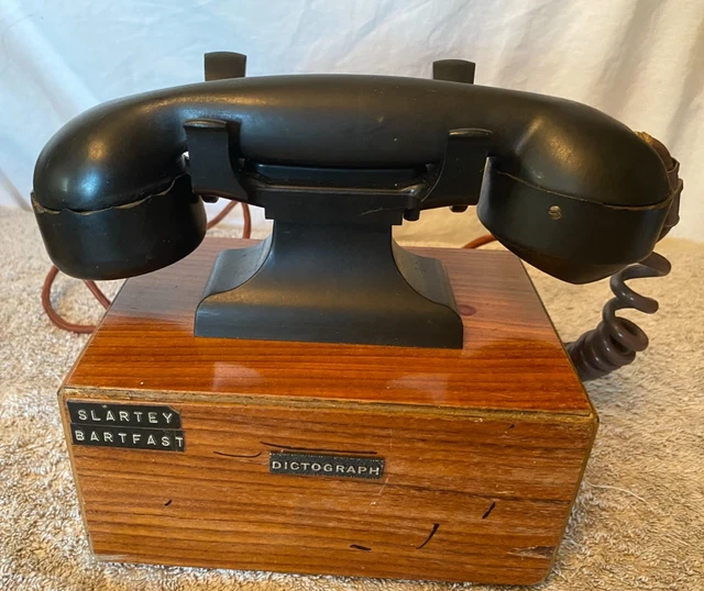 VINTAGE BAKELITE & Wood Dictograph Telephone (Slartey Bartfast) £47.48 ...