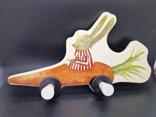 Ikea Fabler Wooden Bunny Rabbit Carrot Race Car Wall Hanging Hooks £400 Picclick Uk