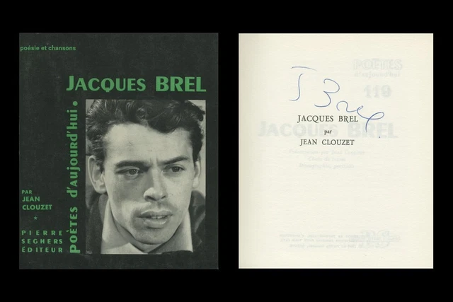 JACQUES BREL (1929-1978) - Rare livre signé en personne - 70s EUR 169 ...