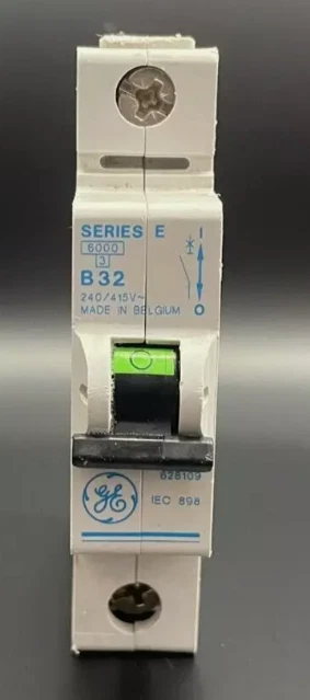 GE SERIES E MCB 32 Amp Type B 32A Single Pole Breaker V/099-014132 ...
