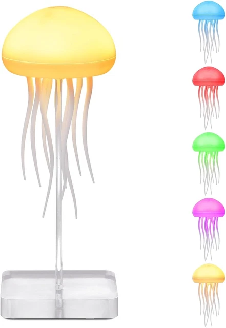 JELLYFISH RGB SOUND Control Night Light Rechargeable Bedside Lamp ...