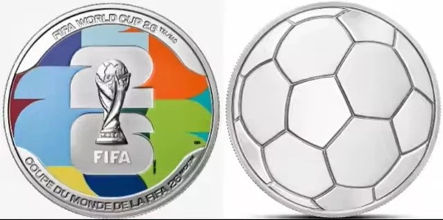 FIFA WORLD CUP 2026 Silver Coin USA Canada Mexico Portugal Old Foot ...