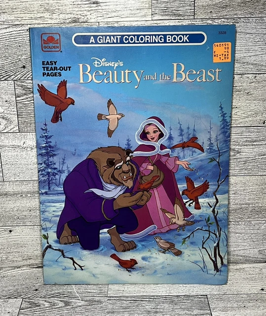 VINTAGE 1991 GOLDEN Book Disney's Beauty and the Beast Giant Coloring ...