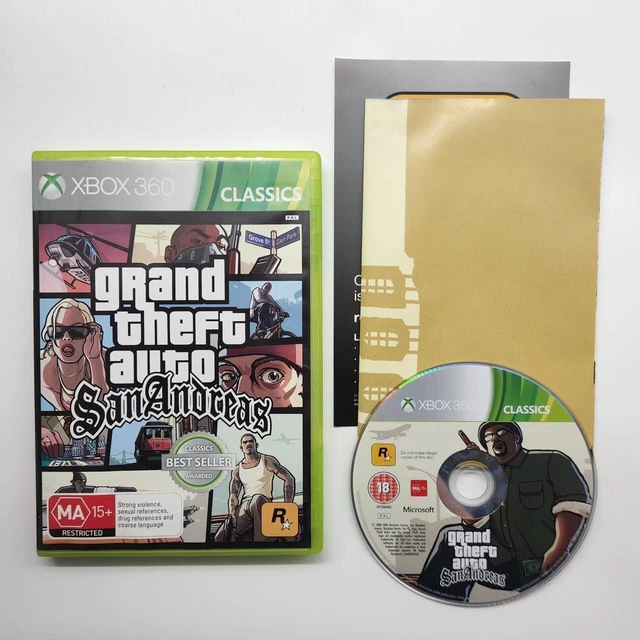 GTA GRAND THEFT Auto San Andreas Xbox 360 Game + Manual PAL 04f4 $59.95 ...