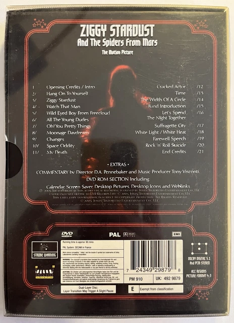 DAVID BOWIE - Ziggy Stardust The Motion Picture 30th Anniversary DVD ...