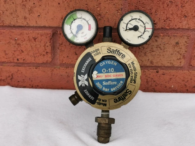 SAFFIRE 300 bar service multi stage Oxygen gauge regulator £50.00 ...