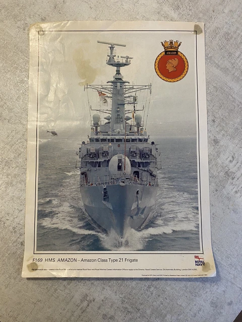 HMS AMAZON POSTER Type 21 Frigate Royal Navy 42cm X 30cm £5.43 ...