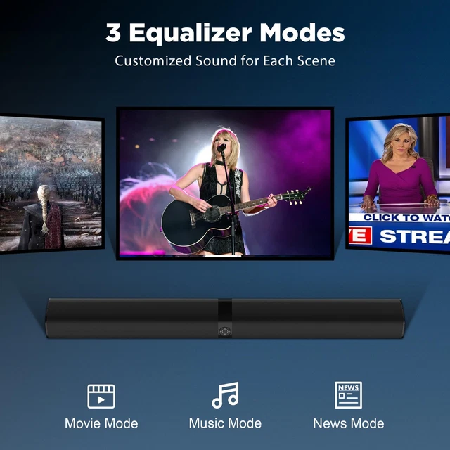 GARAGEROCK SOUND BAR for TV, Soundbar 2-in-1 Detachable Sound Bars with ...