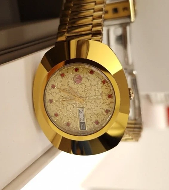 ORIGINAL RADO DIASTAR Automatic Gold Dial Men's Watch Red Stones £449. ...