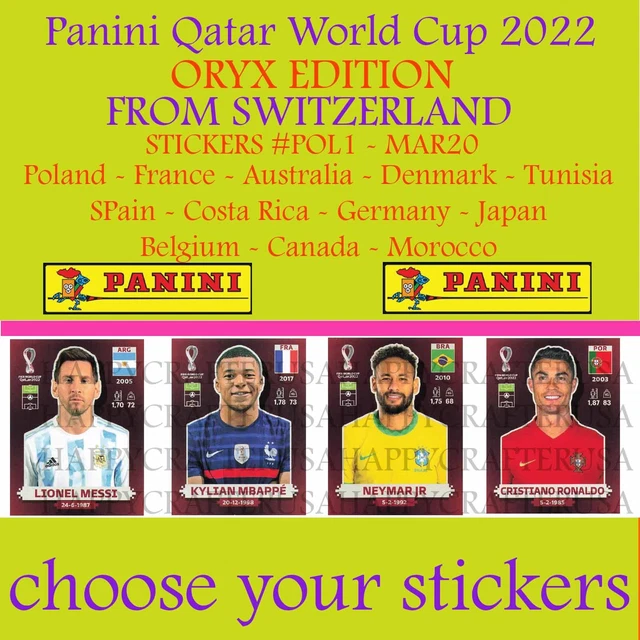 PANINI WORLD CUP QATAR 2022 - ORYX Edition - Stickers #POL1 - #MAR20 $1.41 - PicClick CA