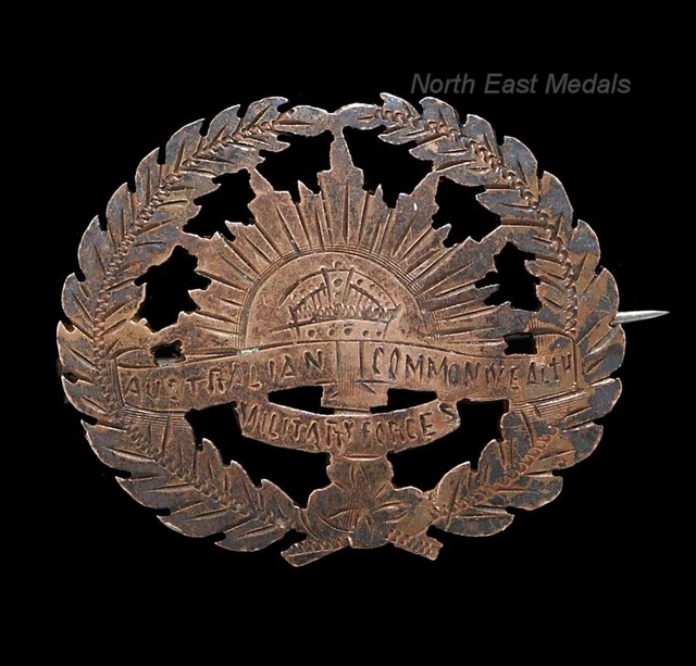 AUSTRALIAN RISING SUN Type Silver Sweetheart Brooch Badge. Stamped ...