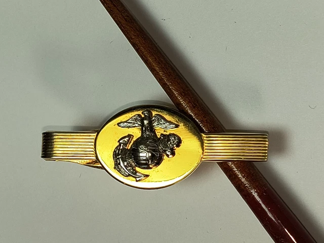 VINTAGE USMC US MARINE CORPS ALL OFFICER RANKS SILVER & GOLD NECKTIE ...