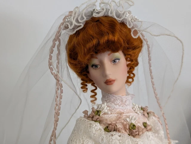 FRANKLIN MINT HEIRLOOM Dolls Gibson Girl Bride Doll Porcelain 125th ...