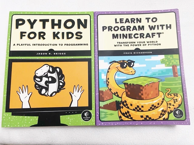 (LOT OF 2) Learn to program with Minecraft, Python For Kids (Paperback ...