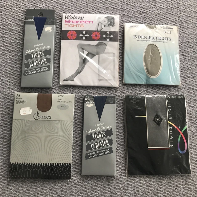 VINTAGE TIGHTS X6 Bundle -Various Size/Colour -Wolsey - Charnos - St ...