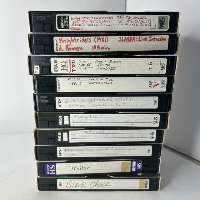 10 VHS TAPES LOT VTG HOME RECORDED SHOWS various movies and shows ...