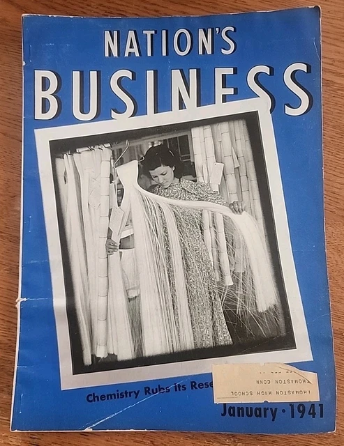 NATION’S BUSINESS MAGAZINE January 1941 WWII Era Vintage Issue b65:77 £ ...