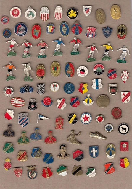 VINTAGE FOOTBALL CLUB pin badges 1960s Job Lot Barcelona FC LCFC AC ...