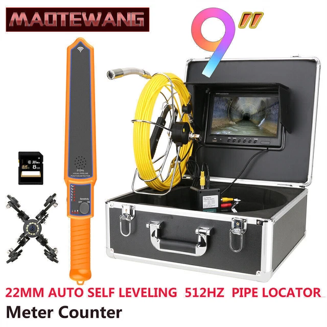 9& DVR SEWER Pipe Inspection Camera Meter Counter Self Leveling 512HZ ...